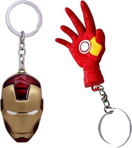 BORING Iron Man Face & Ironman Hand Avengers Superhero key chain Key ...