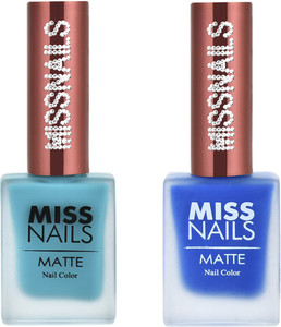 Miss Nails Matte series Nailpolish Mighty Green & Aqua Blue - Price in ...
