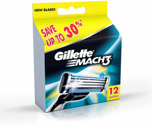 Gillette Mach 3 Manual Shaving Razor Blades (Cartridge) 12s pack ...