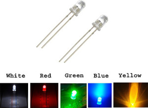project hub 5mm LED White,Green,Red,Yellow,Blue Color Each 20Pcs Mix ...