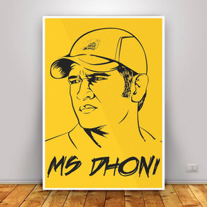MS Dhoni-CSK Digital Print Rolled Paper Poster for room, home. Wall ...