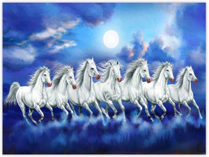 Seven Horses Running At Night Paper Poster Paper Print - Animals ...