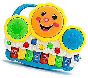 Tenmar Drum Keyboard Piano Musical Toys with Flashing Lights Animal ...