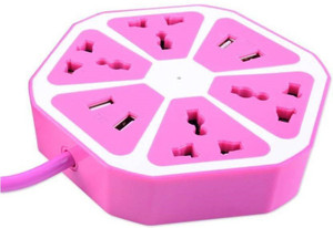 CELLSHIELD Hexagon Shape Socket USB Charger( purple-07 ) 8 A Three Pin ...