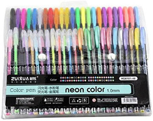 Rk 48 Pc Gel Pens Set Color Gel Pens ,Glitter, Metallic , Neon Pens Set ...