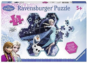 RAVENSBURGER 73 Piece Disney Frozen Elsa's Snowflake Shaped Jigsaw ...