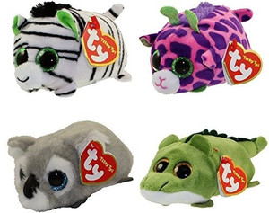 TY Teeny Zilla zebra, Ferris giraffe, Kaleb koala, Wallie alligator ...