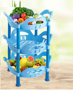 FABLE Fruits/Vegetables Kitchen Rack Plastic 3 Layer Kitchen Rack Stand ...