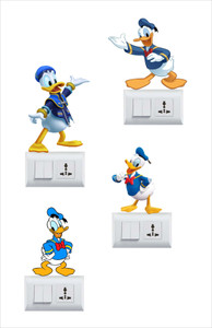 Day Decals 12 cm Danceing Donald Duck Switch Board Sticker Self ...
