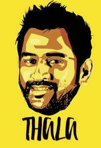 Dhoni Thala Poster for Room & Office (13 Inch X 19 Inch) Paper Print ...