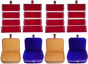 Little one Combo of 8 velvet Vanity case Ring and Earring storage ...