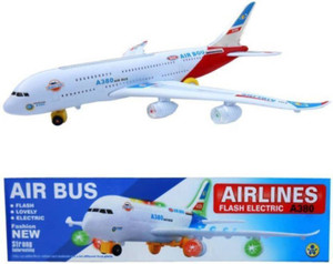 Tenmar Musical AeroPlane Airbus Bump & Go Action Toy with Sound & Light ...