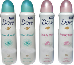 DOVE SOFT FEEL AND MINERAL TOUCH (PACK OF 4) Deodorant Spray - For ...