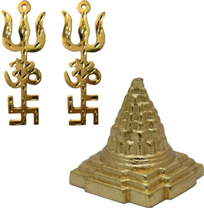 Divya Mantra 2 Trishul Om Swastika Trishakti Yantra Hindu Brass Wall ...