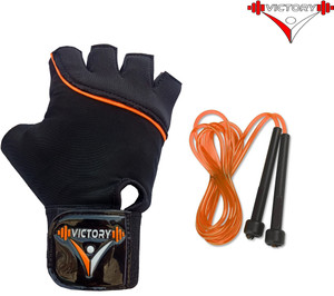 VICTORY NEO -02 SKIN FIT GYM & FITNESS GLOVE AND SKIPPING ROPE Fitness ...