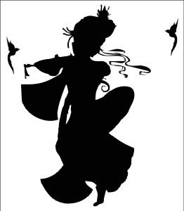 Wall Studio Lord Krishna Wall Stickers Large Self Adhesive Sticker ...