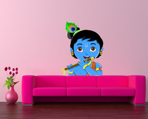Decoration Stickers 60 cm Lord Krishna with Flute Wall Stickers ( 79Cm ...