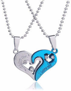 Men Style His and Hers Lover Couple I Love You Heart Locket With Chain ...