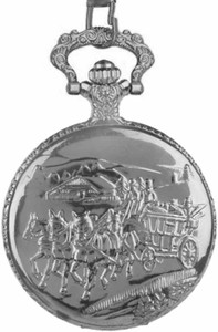 DICE Leader Pocket Watch PW-C226 Outer Body Shows Horse Carriage ...