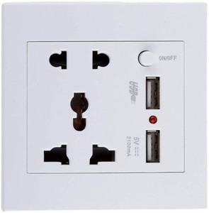 JERN Panel Receptacle 5 Outlet Switch (White) 2100 A Five Pin Socket ...