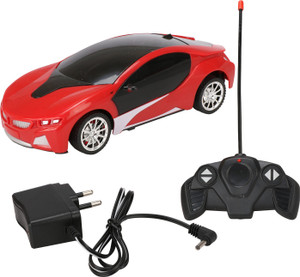 BIG MONKEY TOYS 3D LED Light Fast Modern Car with Remote Control (Red ...