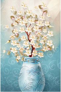 god & god's 45.72 cm Beautiful flower pot Sparkle Wall Sticker 1853 ...