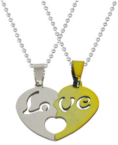 Men Style His and Hers Lover Couple Love Engraved Heart Locket With ...