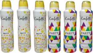 Confetti LONDON PRETTY AND PARTY (PACK OF 6) Deodorant Spray - For ...