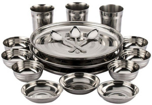 Lifex Pack of 18 Steel Dinner Set Price in India - Buy Lifex Pack of 18 ...