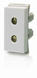 PHILIPS 2 Pin socket with shutter - 1 M 6A - White 6 A Two Pin Socket ...