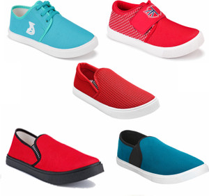 World Wear Footwear Combo Pack of 5 Casual Loafer Sneakers Shoes ...