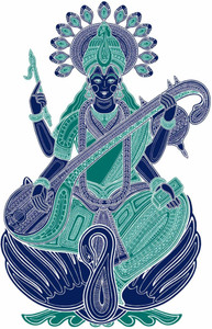 Impression Wall 51 cm Maa Saraswati Self Adhesive Sticker Price in ...