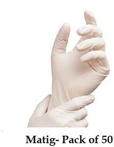 Matig Nitrile powder free Gloves White (Pack of 50) loose pack Nitrile ...