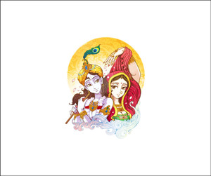 Impression Wall 58 cm Shree Krishna and Radha Wall Sticker Self ...