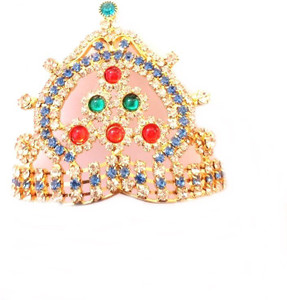 MNA Designer Mukut For Goddess, Multicolour Diamond Mukut For Shringar ...