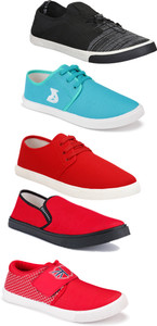 World Wear Footwear Combo Pack of 5 Casual Loafer Sneakers Shoes ...
