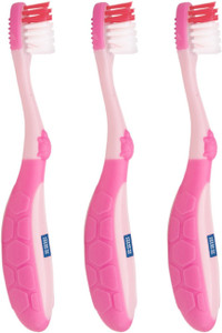 MeeMee Easy Grip Baby Toothbrush (Pink, Pack of 3) Extra Soft ...