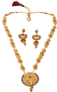Shiv Jewels Alloy Gold-plated Multicolor Jewellery Set Price in India ...