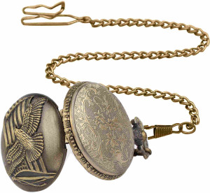 DICE Leader Pocket Watch PW-B517 Outer Body Shows Eagle with American ...