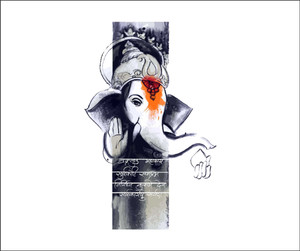 Impression Wall 46 cm Bappa Moraya Wall Sticker Self Adhesive Sticker ...