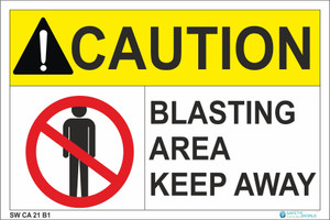 Safety World Blasting Area- Caution Sing Bord- 12" X 8" Emergency Sign ...