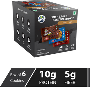 HYP Soft Baked Protein Cookies - Variety Pack (Box of 6 Pieces) Cookies ...