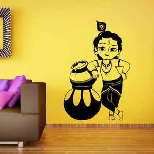 Craftywiz 76.2 cm Bal Krishna Wall Sticker Non-Reusable Sticker Price ...