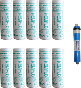 Kemflo Spun Filter Pack Of 10 With 75 GPD Membrane Solid Filter ...