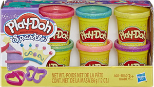 PLAY-DOH Sparkle 6-Pack of Glitter Compound in 2-Ounce Cans, Non-Toxic ...