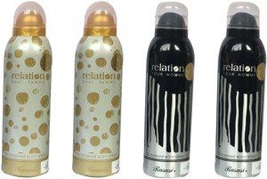 RASASI RELATION 2 HOMME 2 FEMME (PACK OF 4) Body Spray - For Men ...