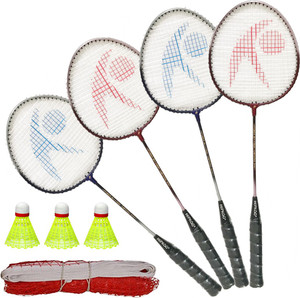 Hipkoo Sports Power 04 Rackets Set Of 4 with Net and 3 Shuttles ...