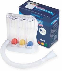 OXY WAY Spirometer/ Respirometer/ Breathing/ Lung Exerciser 3-Ball ...