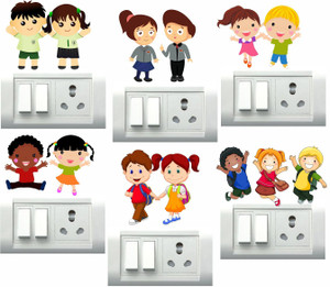 Decor Villa 25 cm kids SwitchBoard Sticker & Wall Sticker Reusable ...