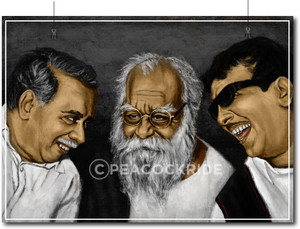 Periyar Anna Karunanidhi Wall Poster A4 Fine Art Print - PEACOCKRIDE ...